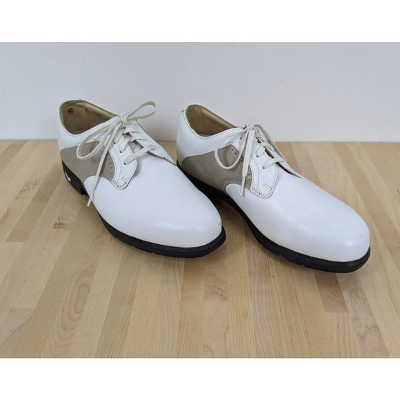 Nike | Shoes | Nike Golf Womens Twotoned White Beige Golf Shoe Verdana ...